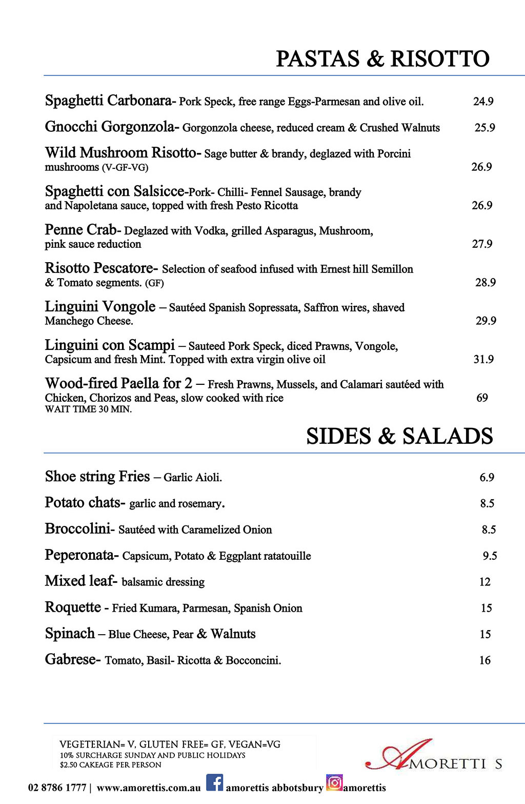 Amorettis - Where food and love come together - Amoretti's - Where food ...