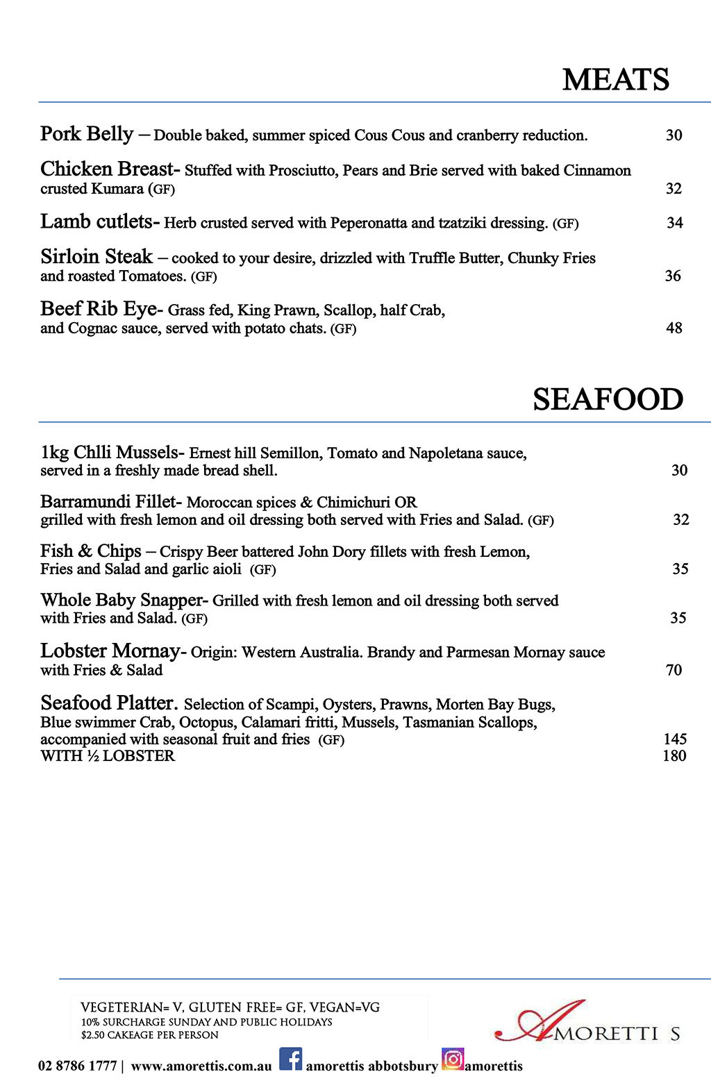 Amorettis - Where food and love come together - Amoretti's - Where food ...